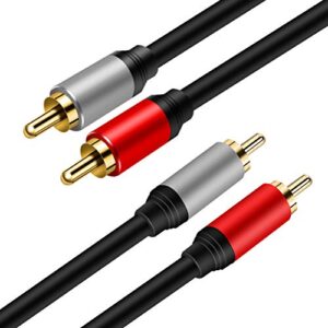 Tan QY 2RCA to 2RCA Cable 3Ft, Gold-Plated 2 RCA Male to 2 RCA Male Stereo Audio Cable for Home Theater, HDTV, Gaming Consoles, Hi-Fi Systems (3Ft/1M)