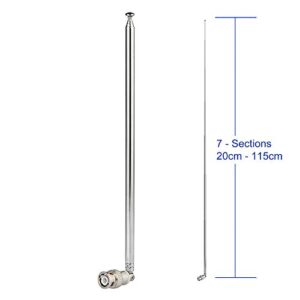 Bingfu Police Radio Scanner Antenna 20-1300MHz 7 Sections Telescopic BNC Male Antenna Ham Radio Handheld CB Radio Antenna for Uniden Whistler Police Radio Scanner Two Way Radio Frequency Counter