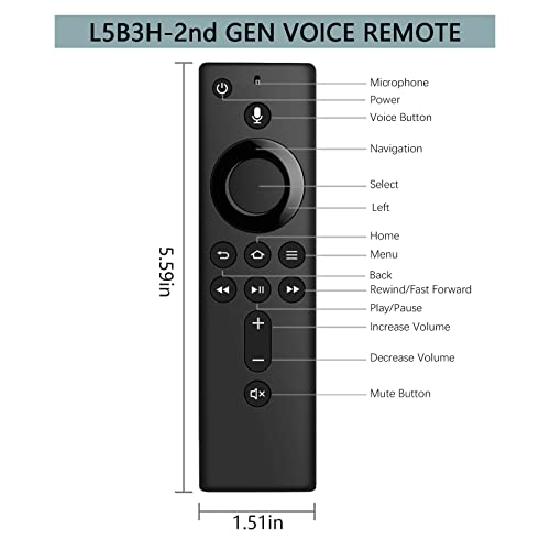 (2nd GEN) L5B83H 2AN7U-5463 Replacement Voice Remote Control fit for Amazon Fire TV Stick 4K, Fire TV Cubes LY73PR E9L29Y A78V3N EX69VW LDC9WZ S3L46N Remote