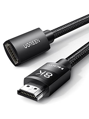 UGREEN HDMI Extender 8K HDMI Extension Cable 2.1 Ultra High Speed Cord 4K HDMI Male to Female Adapter Compatible with MacBook Pro 2021/PS5/Xbox Series X/Roku TV/UHD TV/Blu-ray, 1.5FT