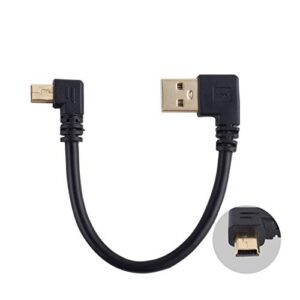 Herfair USB to Mini USB Cable, 6 Inch USB Male to Mini USB Male Short Cable, Gold Plated 90 Degree Right Angle Mini USB Extender Lead (Mini USB 5 Pin, 3 PCS)