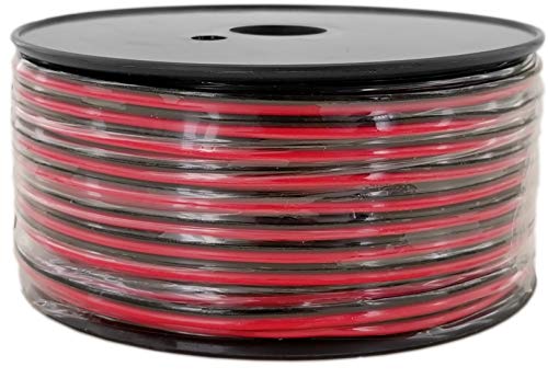 GS Power True 20 Gauge (American Wire Ga) 200 feet 99.9% OFC Stranded Oxygen Free Copper, Red/Black Bonded Zip Cord Speaker Cable for Model Train Car Audio Amplifier Remote Relay Harness LED Light