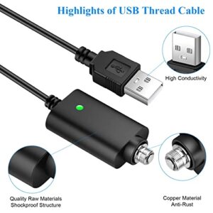 TINAREKA USB Thread Cable, 3PCS Smart USB Thread Pen Charger Cable with Intelligent Overcharge Protection LED Indicator