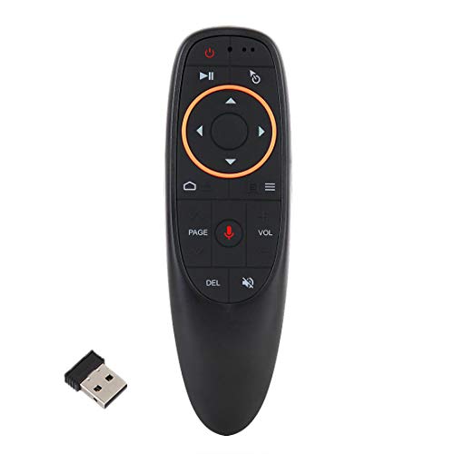 Voice Remote Air Mouse Remote, 2.4G RF Wireless Remote Control with 6 Axis Gyroscope and IR Learning, Air Fly Mouse with Voice Input for Android TV Box/PC/Smart TV/HTPC/Projector and More