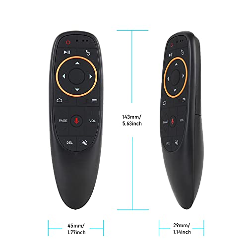 Voice Remote Air Mouse Remote, 2.4G RF Wireless Remote Control with 6 Axis Gyroscope and IR Learning, Air Fly Mouse with Voice Input for Android TV Box/PC/Smart TV/HTPC/Projector and More