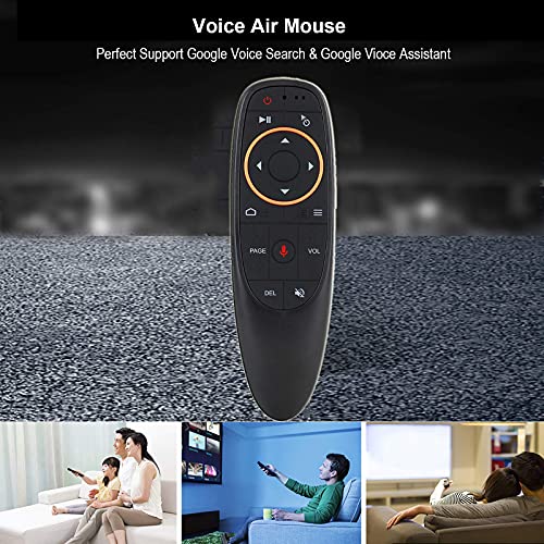 Voice Remote Air Mouse Remote, 2.4G RF Wireless Remote Control with 6 Axis Gyroscope and IR Learning, Air Fly Mouse with Voice Input for Android TV Box/PC/Smart TV/HTPC/Projector and More