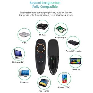 Voice Remote Air Mouse Remote, 2.4G RF Wireless Remote Control with 6 Axis Gyroscope and IR Learning, Air Fly Mouse with Voice Input for Android TV Box/PC/Smart TV/HTPC/Projector and More