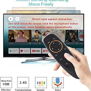 Voice Remote Air Mouse Remote, 2.4G RF Wireless Remote Control with 6 Axis Gyroscope and IR Learning, Air Fly Mouse with Voice Input for Android TV Box/PC/Smart TV/HTPC/Projector and More