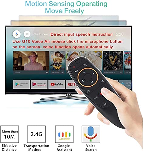 Voice Remote Air Mouse Remote, 2.4G RF Wireless Remote Control with 6 Axis Gyroscope and IR Learning, Air Fly Mouse with Voice Input for Android TV Box/PC/Smart TV/HTPC/Projector and More