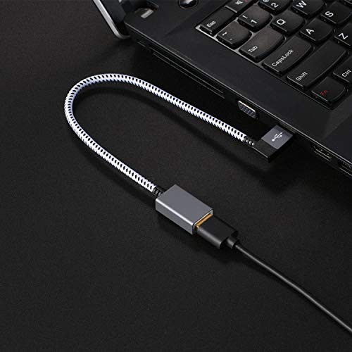 CableCreation Short USB 3.0 Extension Cable 1FT, Left Angle USB 3.0 Male to Female Extender Cord, 90 Degree USB 3.0 for VR, Playstation, Xbox, Keyboard, Space Gray 0.3m