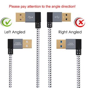 CableCreation Short USB 3.0 Extension Cable 1FT, Left Angle USB 3.0 Male to Female Extender Cord, 90 Degree USB 3.0 for VR, Playstation, Xbox, Keyboard, Space Gray 0.3m