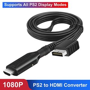 PS2 to HDMI Converter Adapter Video Converter PS2 to HDMI Adapter Cable 1m/3.2ft for HDTV HDMI Monitor Supports All PS2 Display Modes