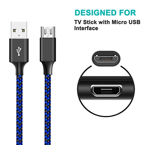 SCOVEE Short Micro USB Cable Compatible with Fire TV Stick,Roku Stick,Streaming Media Player,PS4,Chromecast,Android Phone,Power Pack,Power Wire, USB Fast Charger Charging Cord 1.5ft