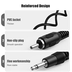 Ancable RCA to 3.5mm Mono, [ 2-Pack 3-Feet ] RCA Male to 3.5mm 1/8 inch TS Plug Audio Cable for Speakers, Subwoofer, Trigger Cable for Pre-Amp, Soundbar