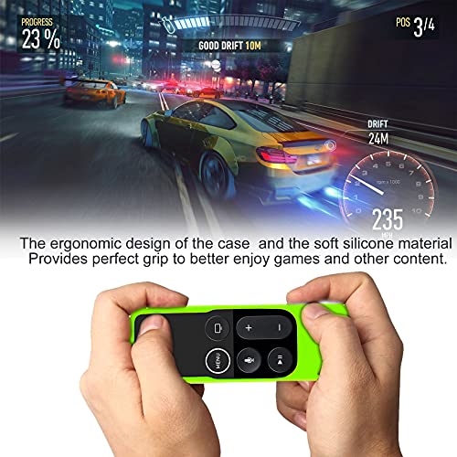 2 Pack Case Glow in The Dark Compatible with Apple TV 4K/ 4th Gen Remote Light Weight Anti-Slip Shock Proof Silicone Cover for Controller for Apple TV Siri Remote - Green and Blue