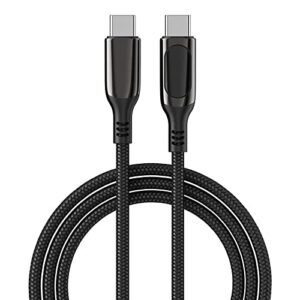 BoxWave Cable Compatible with Wacom Cintiq Pro 32 (DTH-3220) - PowerDisplay PD Cable (6ft) - USB-C to USB-C (100W), LED Display 6 Foot PD Braided Nylon Cable - Jet Black