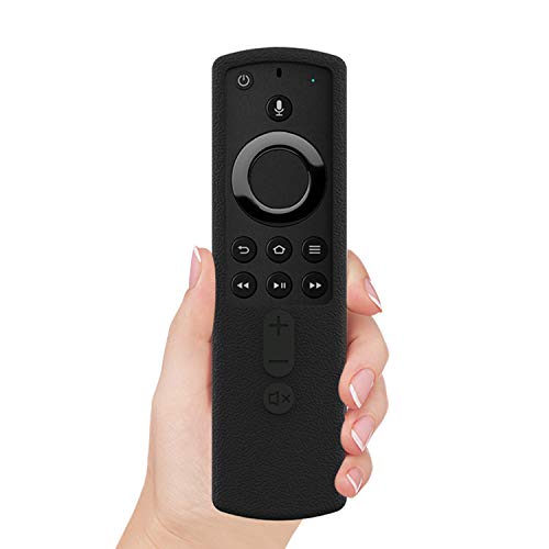 SIKAI Remote Case for 5.6 inch Fire TV Stick 4K Remote Skin-Friendly Shockproof Silicone Cover Compatible with Fire TV Stick 4K All-New Alexa Voice Remote Anti-Lost with Loop (Black)