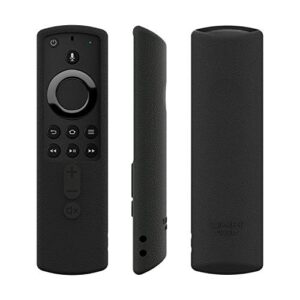 SIKAI Remote Case for 5.6 inch Fire TV Stick 4K Remote Skin-Friendly Shockproof Silicone Cover Compatible with Fire TV Stick 4K All-New Alexa Voice Remote Anti-Lost with Loop (Black)