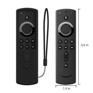 SIKAI Remote Case for 5.6 inch Fire TV Stick 4K Remote Skin-Friendly Shockproof Silicone Cover Compatible with Fire TV Stick 4K All-New Alexa Voice Remote Anti-Lost with Loop (Black)