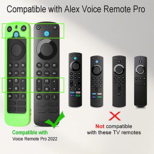 Cover Compatible for Alexa Voice Remote Pro 2022 Case Black Silicone Protective Protector with Lanyard - LEFXMOPHY