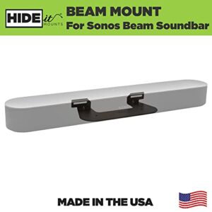 HIDEit Mounts Beam Wall Mount for Sonos Beam - Made in USA, Steel Soundbar Mount for Sonos Beam Soundbar, Soundbar Mounting Bracket Under TV