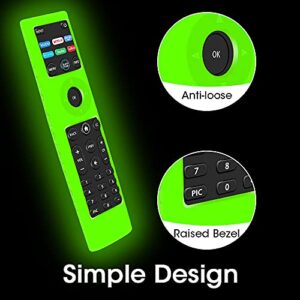 Protective Case Cover Skin for XRT140 Vizio Smart TV Remote Control,Silicone Remote Case Holder for XRT140 LED QLED HD UHD TV Remote,Shockproof Remote Bumper Battery Back Cover Protector-Glowgreen