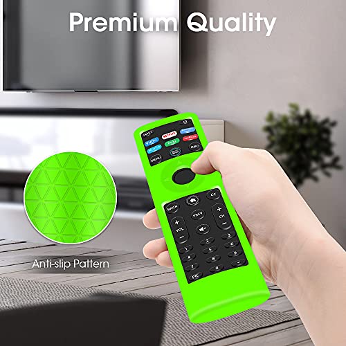 Protective Case Cover Skin for XRT140 Vizio Smart TV Remote Control,Silicone Remote Case Holder for XRT140 LED QLED HD UHD TV Remote,Shockproof Remote Bumper Battery Back Cover Protector-Glowgreen