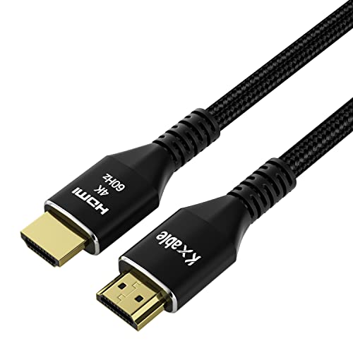 4K HDMI Cable 4 Feet (3 Pack), Ultra HD HDMI 2.0 Cable, Nylon Braided & Gold Connectors, 4K @ 60Hz, 2K,1080P, HDCP 2.2, ARC, Bulk HDMI Cables for Laptop, Monitors, HDTV, PS5, Xbox One & More