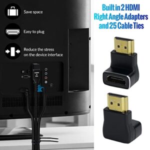 4K HDMI Cable 4 Feet (3 Pack), Ultra HD HDMI 2.0 Cable, Nylon Braided & Gold Connectors, 4K @ 60Hz, 2K,1080P, HDCP 2.2, ARC, Bulk HDMI Cables for Laptop, Monitors, HDTV, PS5, Xbox One & More