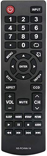 NS-RC4NA-14 Remote Control Replaced for Insignia TV NS-46D400NA14 NS-50D400NA14 NS-39L400NA14 NS-39D40SNA14 NS-32D201NA14 NS-46D40SNA14 NS-50DSNA14 NS-42D40SNA14 NS-65D550NA15 NS-65D4400A14