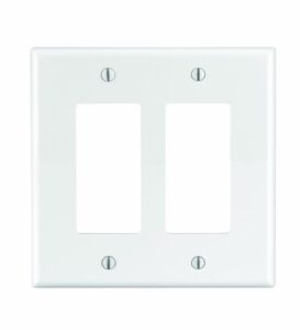 leviton pj262-w 2-gang decora/gfci decora wallplate, midway size, white