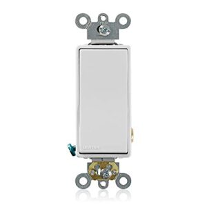 leviton 5691-2w 15 amp, 120/277 volt, decora plus rocker single-pole ac quiet switch, commercial grade, white