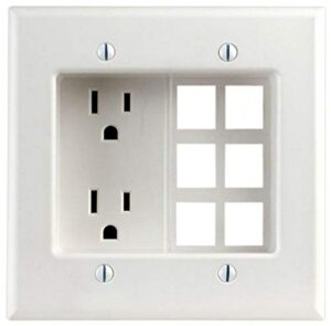 leviton 690-w recessed duplex receptacle, 125 vac, 15 a, 2 pole, 3 wire, white