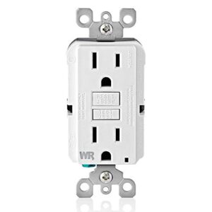 leviton gfwr1-w self-test smartlockpro slim gfci weather-resistant receptacle with led indicator, 15 amp, white