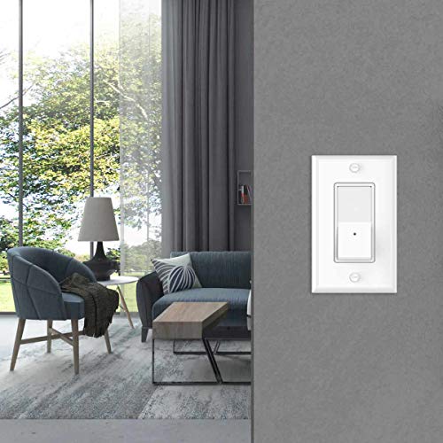 4Pack SOZULAMP 3 Way Wall Light Switch with LED Night Light 15Amp 120/277Volt Decora Rocker, Automatic On/Off Sensor, White