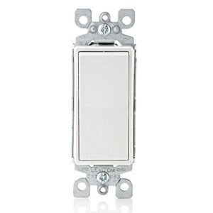 leviton 5601-2wm 2 pack 15amp 120/277v decora rocker single pole ac quiet switch, white