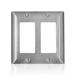 leviton sl262 c-series 2-gang 2 decora/ decora plus/gfci, type 430 stainless steel