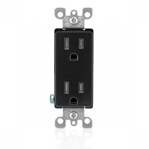 leviton t5325-e 10 pack 15amp 125v tamper resistant decora duplex receptacle, black