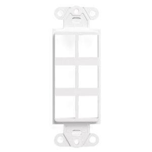 leviton 41646-w quickport decora insert, 6-port, white