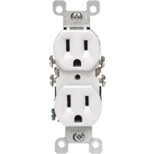 leviton 018-12650-00w 15 amp white co/alr receptacle