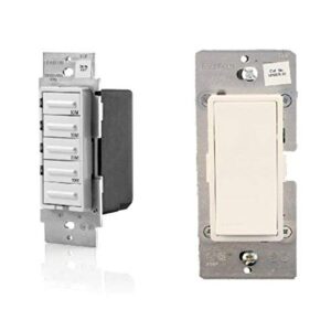 leviton decora 1800w incandescent/20a resistive-inductive 1hp preset countdown timer switch & leviton, vizia + digital coordinating remote switch, 3-way