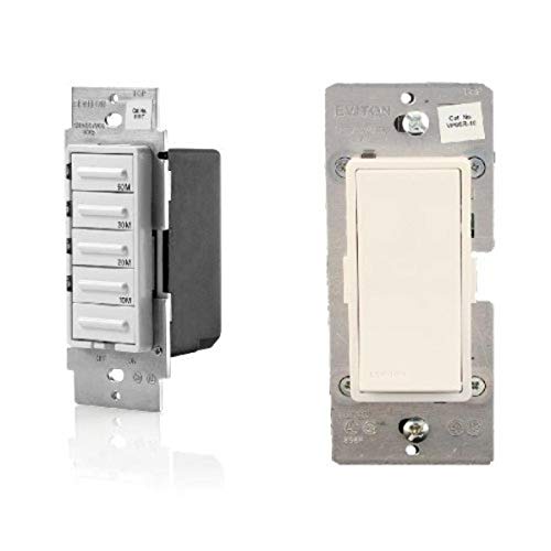 Leviton Decora 1800W Incandescent/20A Resistive-Inductive 1HP Preset Countdown Timer Switch & Leviton, Vizia + Digital Coordinating Remote Switch, 3-Way