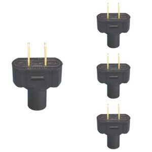 leviton 48643-e 15 amp, 125 volt, non grounding plug, black (pack of 4)