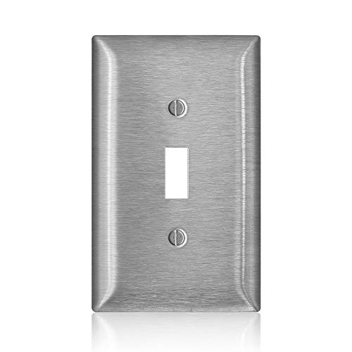 Leviton SSJ1-C40 C-Series 1-Gang Toggle Midway Wallplate, Type 302/304, Stainless Steel