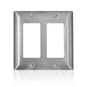 leviton ss262-40 c-series 2-gang 2 decora/ decora plus/gfci, type 302/304 stainless steel