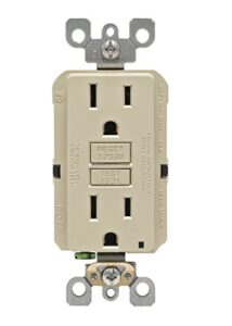 leviton gfnt1-i self-test smartlockpro slim gfci non-tamper-resistant receptacle with led indicator, 15-amp, 10 pack, ivory