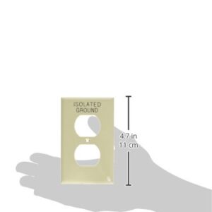 Leviton 80703-IGI 1-Gang Duplex Device Receptacle Wallplate, Ivory, 10-Pack