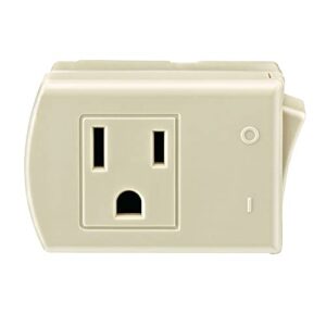 leviton 1470-i 15 amp 125v ac 3-wire grounded switch tap with on/off button, ivory