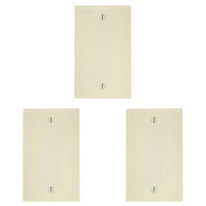 leviton 78014 1-gang no device blank wallplate, standard size, thermoset, box mount, light almond (pack of 3)