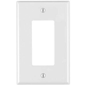 Leviton GFNT1-W Self-Test SmartlockPro Slim GFCI Non-Tamper-Resistant Receptacle with LED Indicator, Wallplate Included, 15-Amp, White & PJ26-WM 1-Gang Decora/GFCI Decora Wallplate, White, 10-Pack